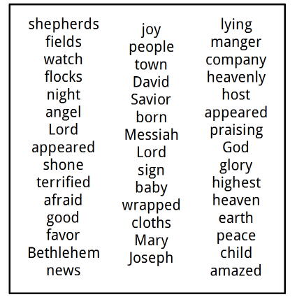 A Christmas Word Find Puzzle Based on the Shepherd Narrative from Luke ...